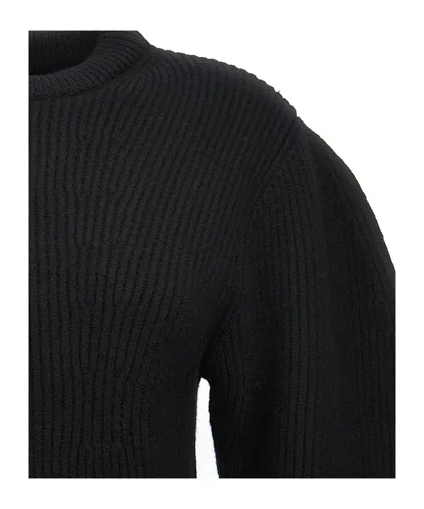 JIL SANDER Crewneck Puff Sleeve Knit Pullover