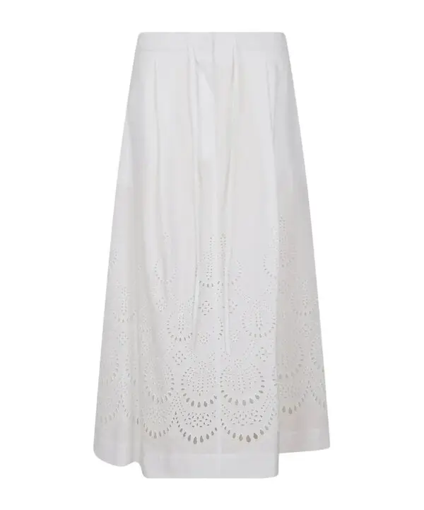 P.a.r.o.s.h Eyelet A-line Midi Skirt