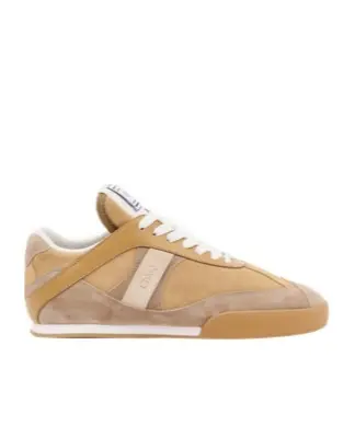 Chloé Kick Suede Cowhide Sneakers - Bleached Khaki