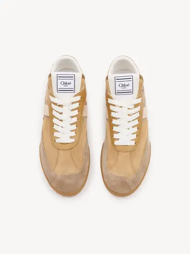 Chloé Kick Suede Cowhide Sneakers - Bleached Khaki