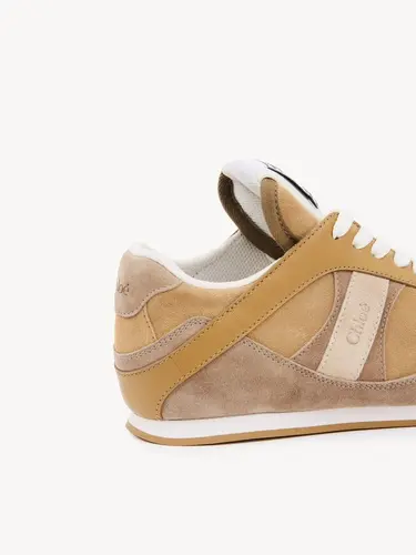 Chloé Kick Suede Cowhide Sneakers - Bleached Khaki
