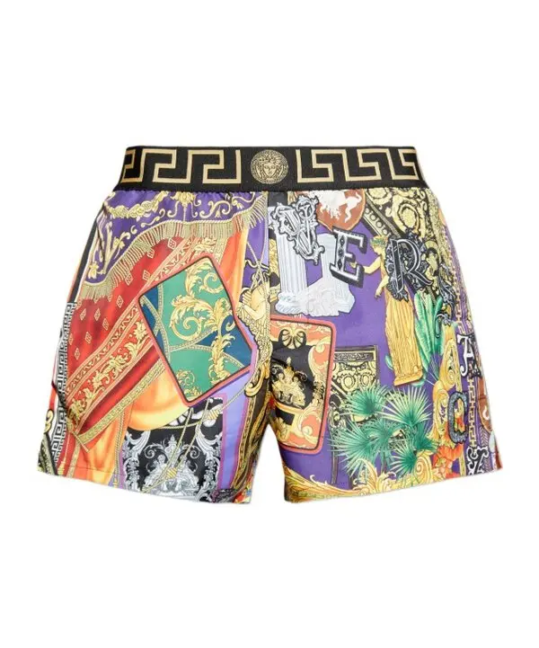 Versace Greca Print Swim Shorts - Multi-color