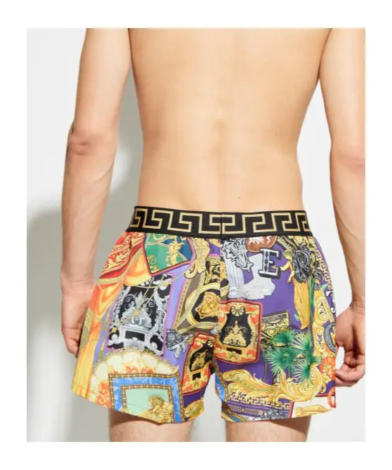Versace Greca Print Swim Shorts