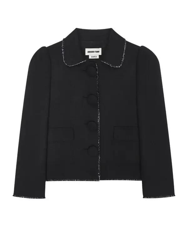 SHUSHU/TONG Embroidered-trim Cropped Jacket