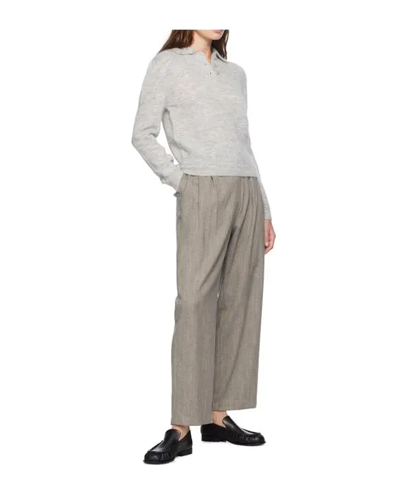 AMOMENTO Lapel Collar Pullover