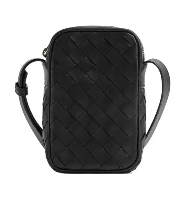 Bottega Veneta Intrecciato Zipped Mini Crossbody Bag - Black