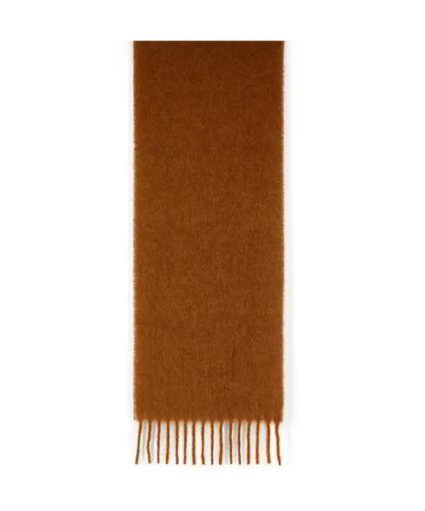 Marni Logo Patch Fringed Scarf - Brown