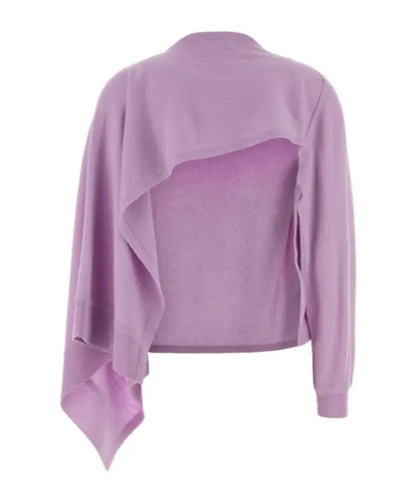 JIL SANDER Draped Asymmetrical Crewneck Cape - Pink