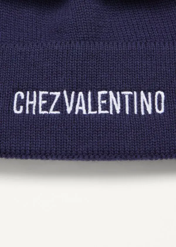 Valentino Garavani Logo Embroidered Beanie - Blue