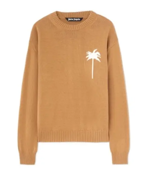Palm Angels Palm Tree Intarsia Crewneck Knitted Jumper - Brown