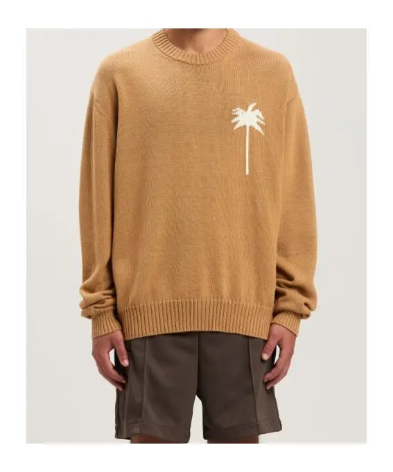 Palm Angels Palm Tree Intarsia Crewneck Knitted Jumper - Brown