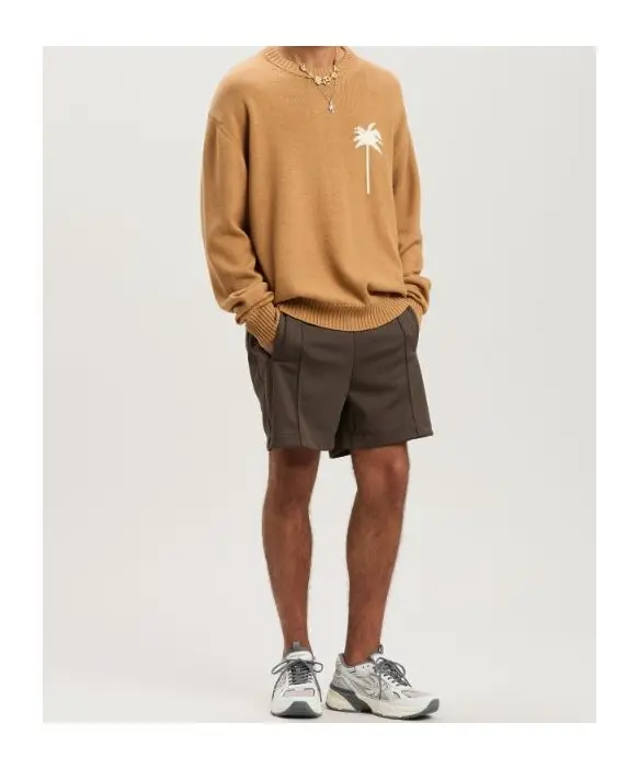 Palm Angels Palm Tree Intarsia Crewneck Knitted Jumper - Brown