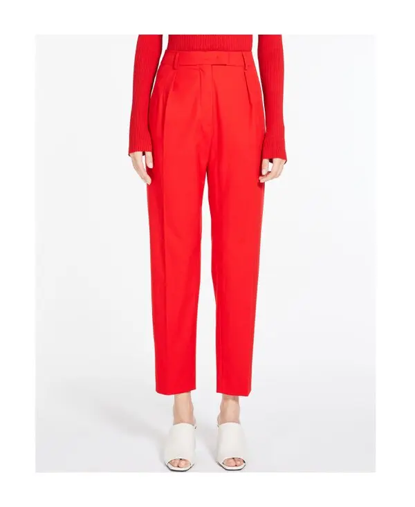 Max Mara Stretch Cotton Gabardine Pipe Pants