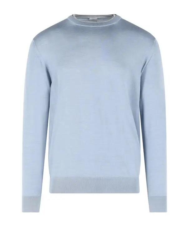 Eleventy Ribbed Crew Neck Knitted Sweater - Blue