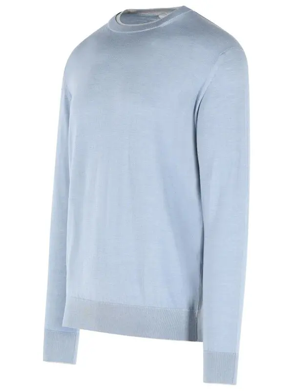 Eleventy Ribbed Crew Neck Knitted Sweater - Blue