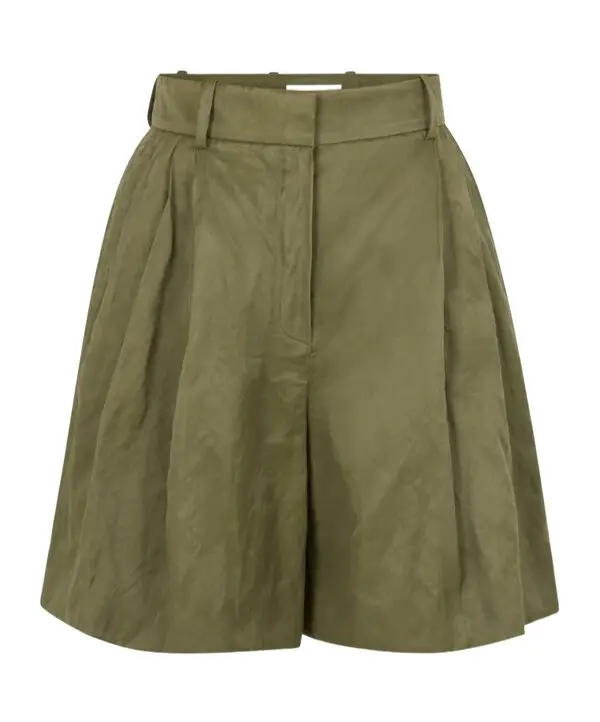 Nina Ricci Wrinkled Cotton Tailored Shorts