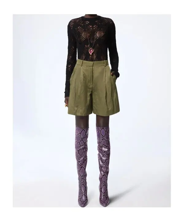 Nina Ricci Wrinkled Cotton Tailored Shorts