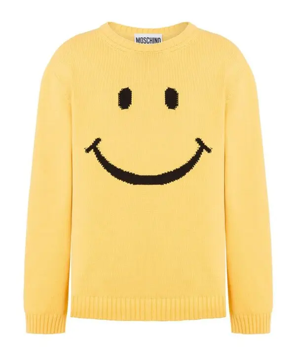 Moschino Smiley Face Embroidered Crewneck Jumper