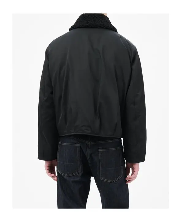 Our Legacy Ace Zipped Jacket With Detachable Faux Fur Collar - Black