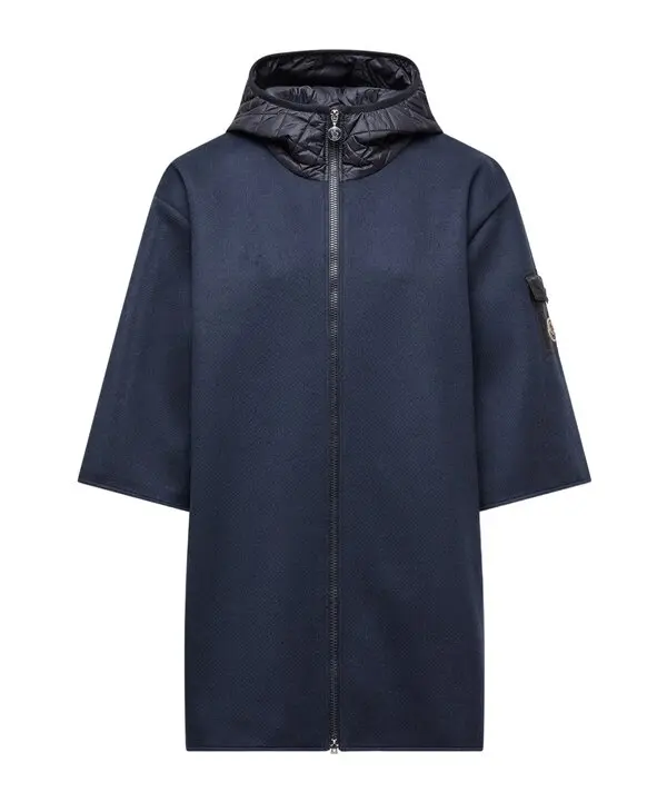 Moncler Poczno Hooded Zip-up Cape - Black