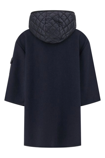 Moncler Zip-up Hooded Cape - Black