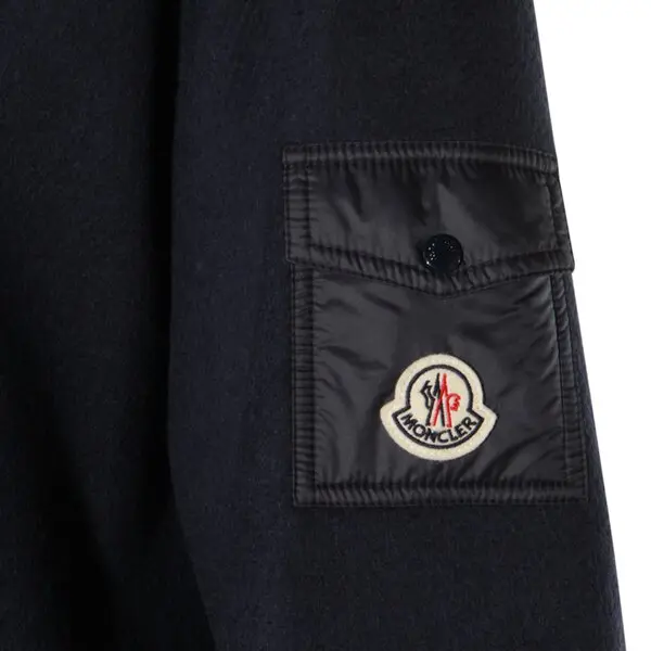 Moncler Zip-up Hooded Cape - Black
