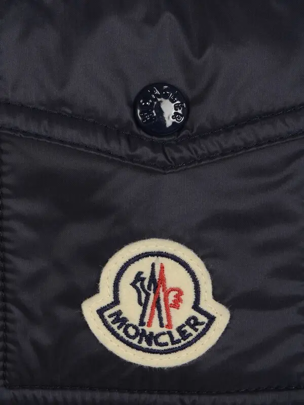 Moncler Zip-up Hooded Cape - Black