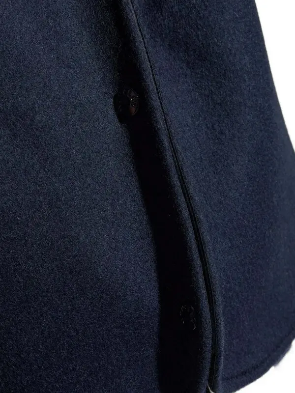 Moncler Zip-up Hooded Cape - Black
