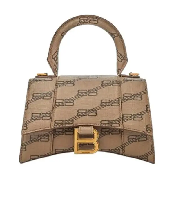 Balenciaga Hourglass Monogram Xs Shoulder Bag - Brown
