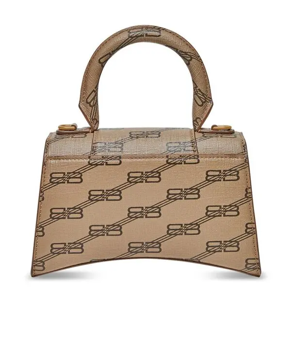 Balenciaga Hourglass Monogram Xs Shoulder Bag - Brown