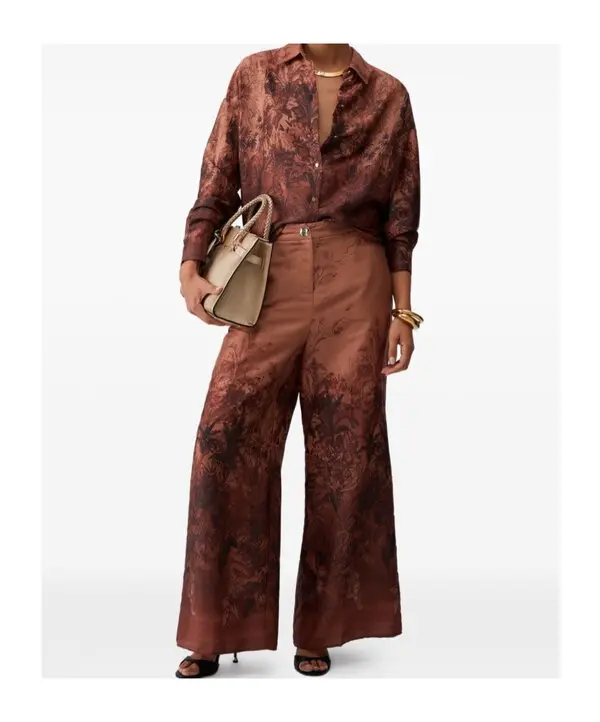Liu Jo Printed Twill Shirt With Gold Galvanic Buttons