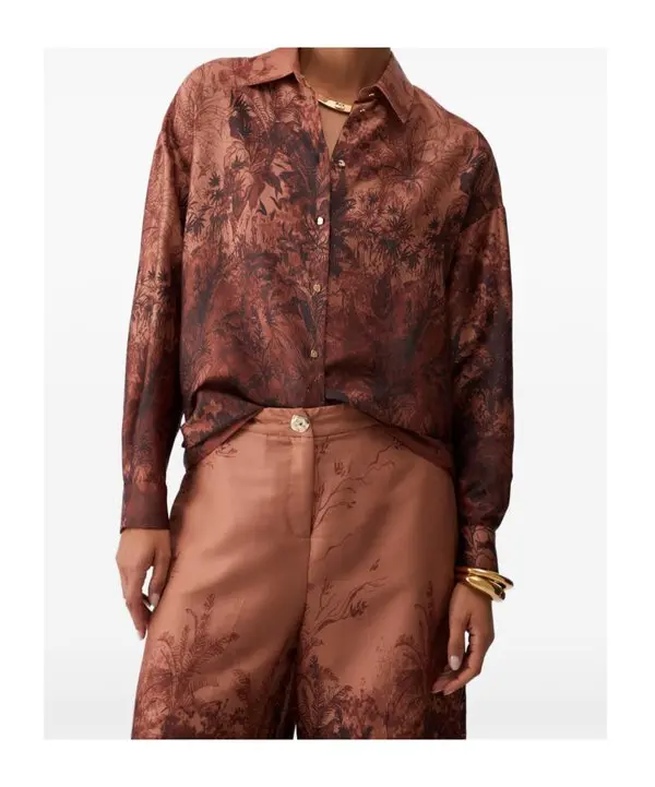 Liu Jo Printed Twill Shirt With Gold Galvanic Buttons