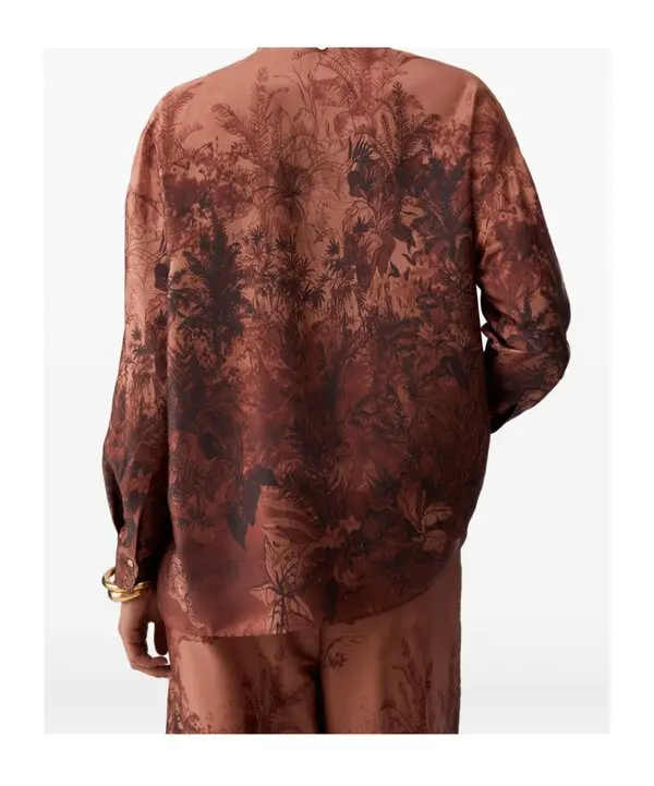 Liu Jo Printed Twill Shirt With Gold Galvanic Buttons