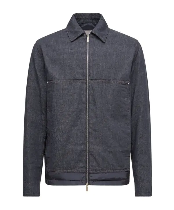 Moncler Zip-up Denim Jacket - Denim Blue