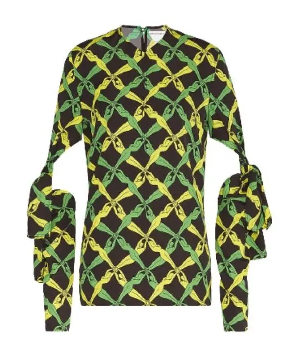 Bottega Veneta Printed Blouse With Knot Details