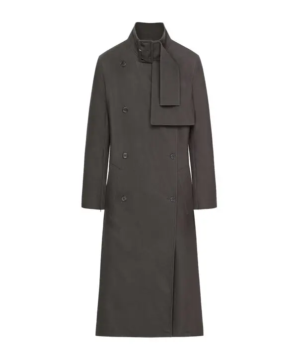 COURREGES Buckle Cotton Trench Coat - Anthracite