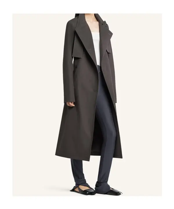 COURREGES Buckle Cotton Trench Coat - Anthracite