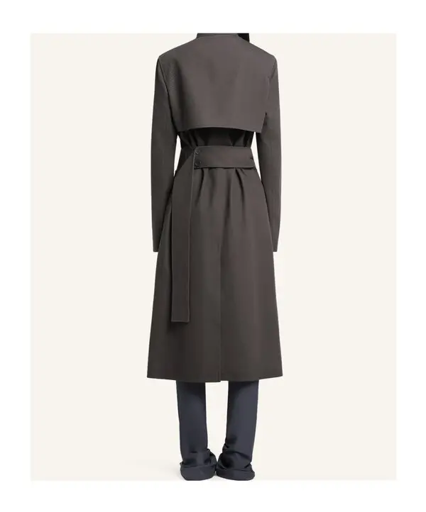 COURREGES Buckle Cotton Trench Coat - Anthracite