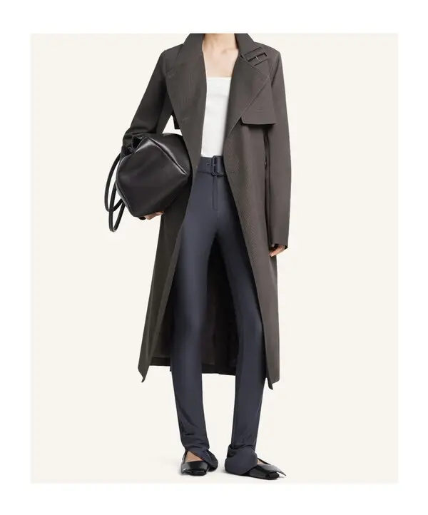 COURREGES Buckle Cotton Trench Coat - Anthracite