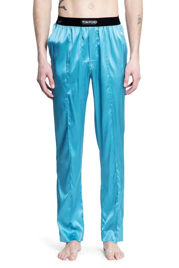 TOM FORD Logo-waistband Pyjamas - Blue
