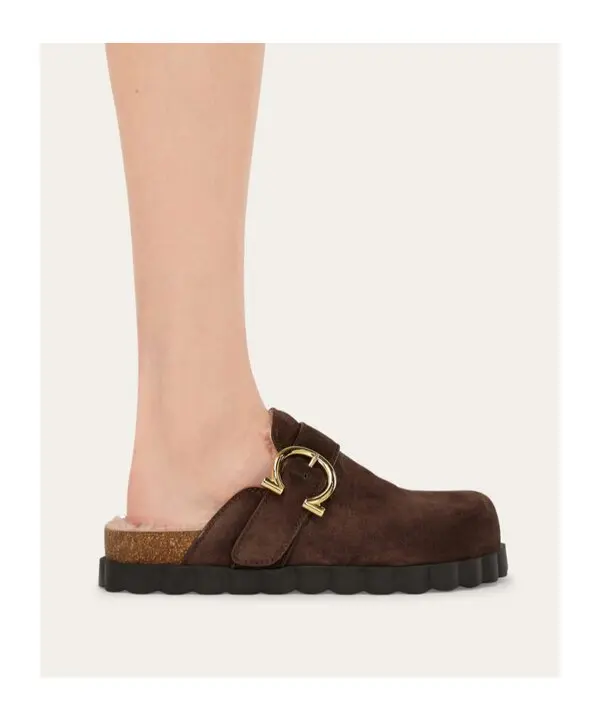FERRAGAMO Gancini Clog With Rippled Sole