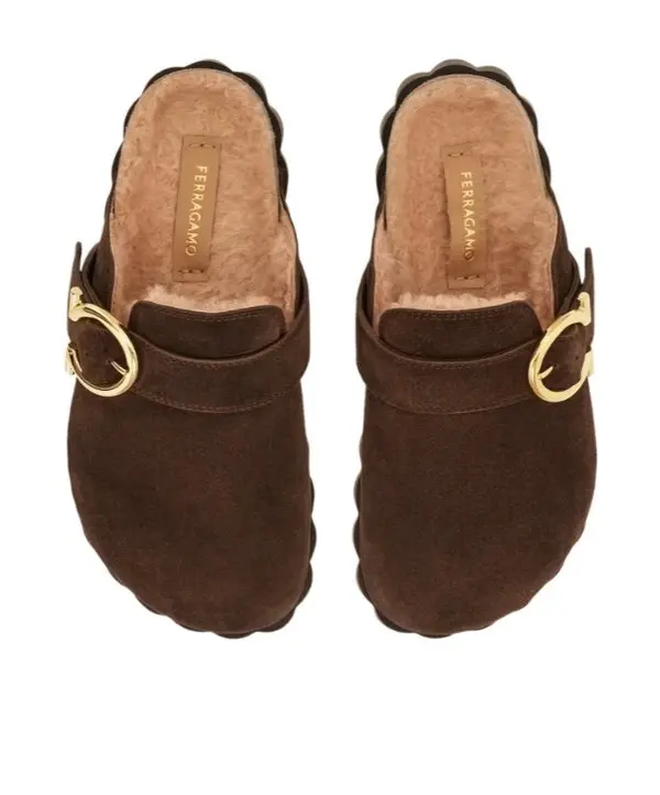 FERRAGAMO Gancini Clog With Rippled Sole