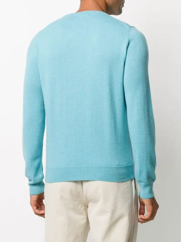 Malo Crew-neck Knitted Sweater - Blue