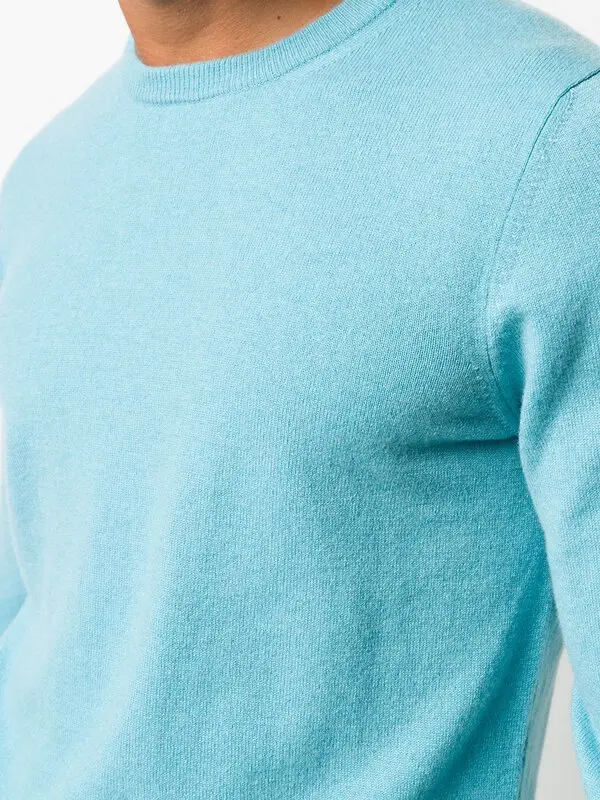 Malo Crew-neck Knitted Sweater - Blue