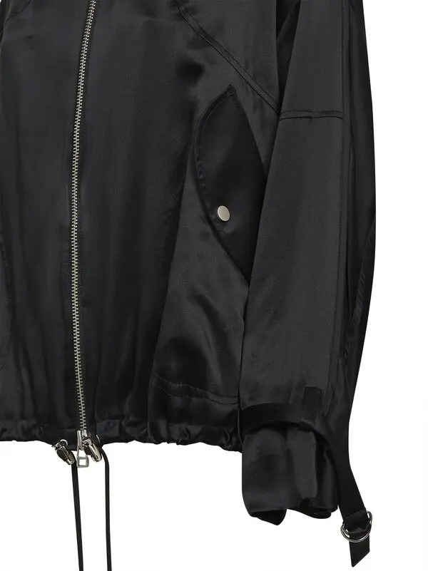 Co Name' Oversized Drawstring Bomber Jacket
