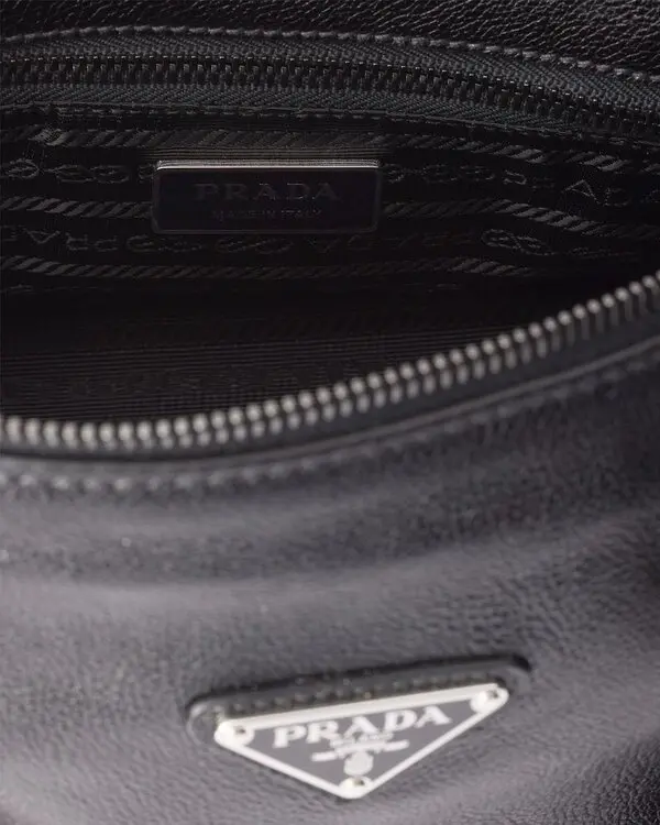 Prada Bonnie Medium Antiqued Leather Tote Bag - Black