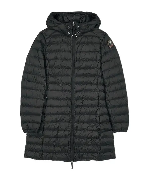 PARAJUMPERS Logo Quilted Hooded Down Jacket - Black