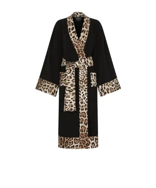 Dolce & Gabbana Dolce Gabbana Terry Bathrobe - Black