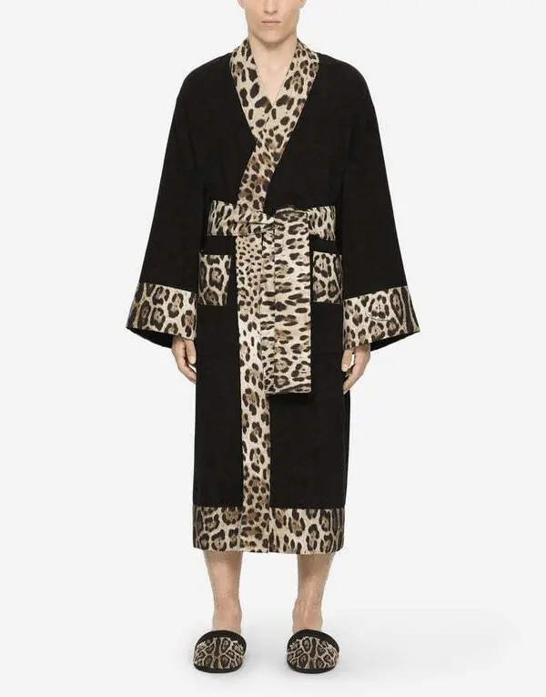 Dolce & Gabbana Dolce Gabbana Terry Bathrobe - Black