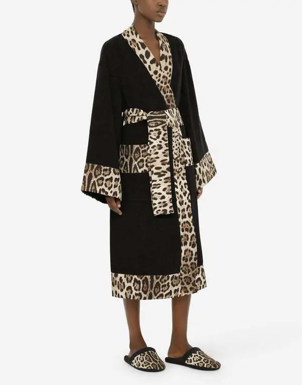 Dolce & Gabbana Dolce Gabbana Terry Bathrobe - Black